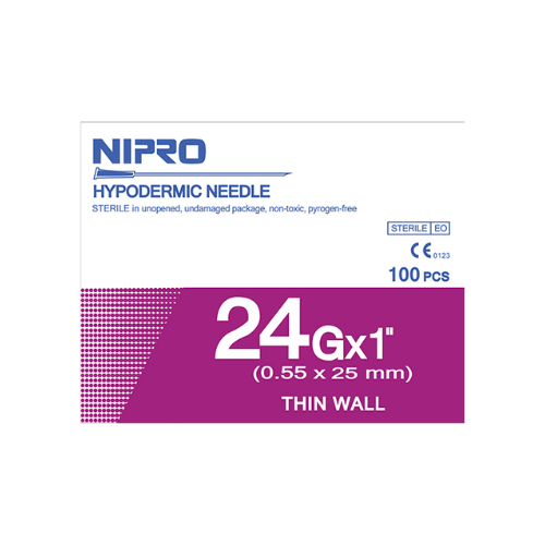 NIPRO HYPODERMIC NEEDLE 24G X 1" - RDS Pharmacy